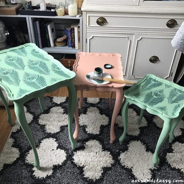 My Nesting Tables DIY Stencil Makeover – Arts and Classy