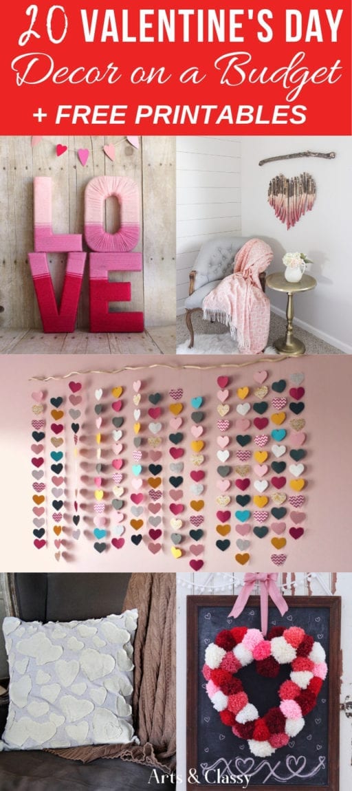 Ideas for Valentines Day Decor + Free Printables | Arts and Classy