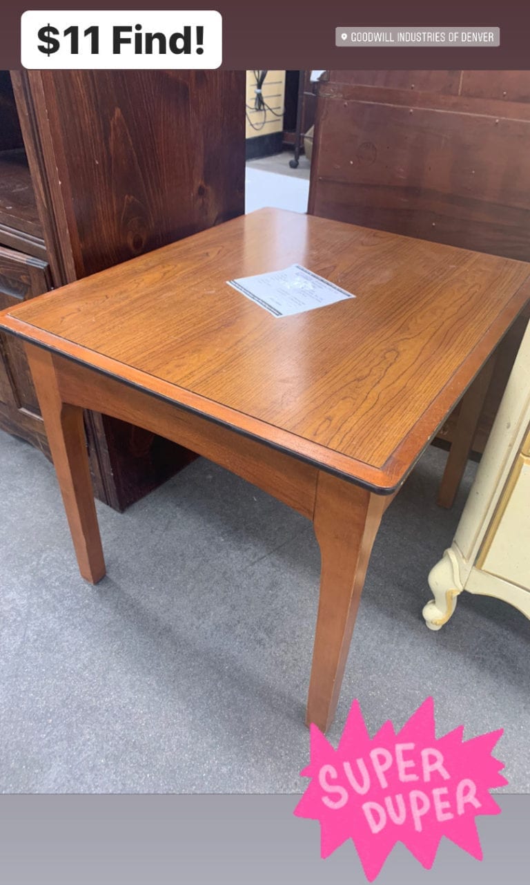 $11.99 Goodwill Find Side Table Stenciled Makeover – Arts and Classy