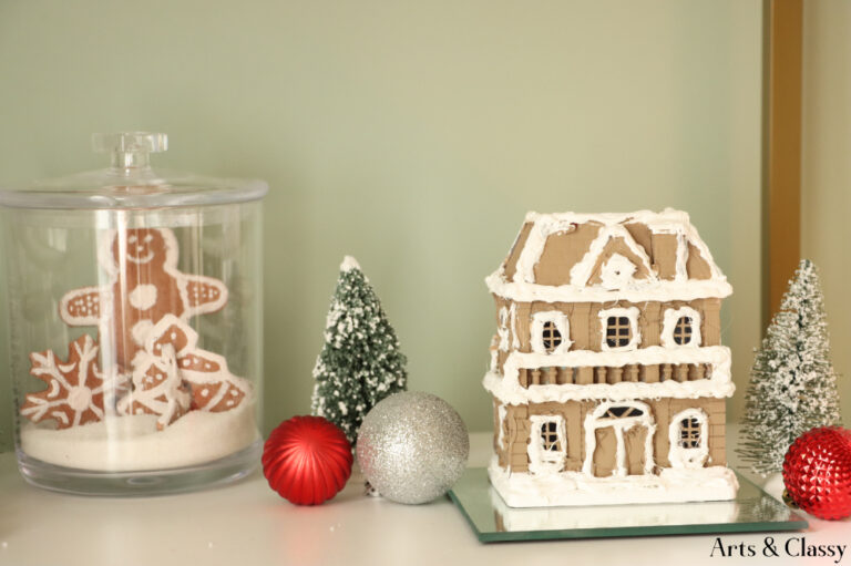 Faux Gingerbread House: A Dollar Tree Budget-Friendly DIY – Arts and Classy