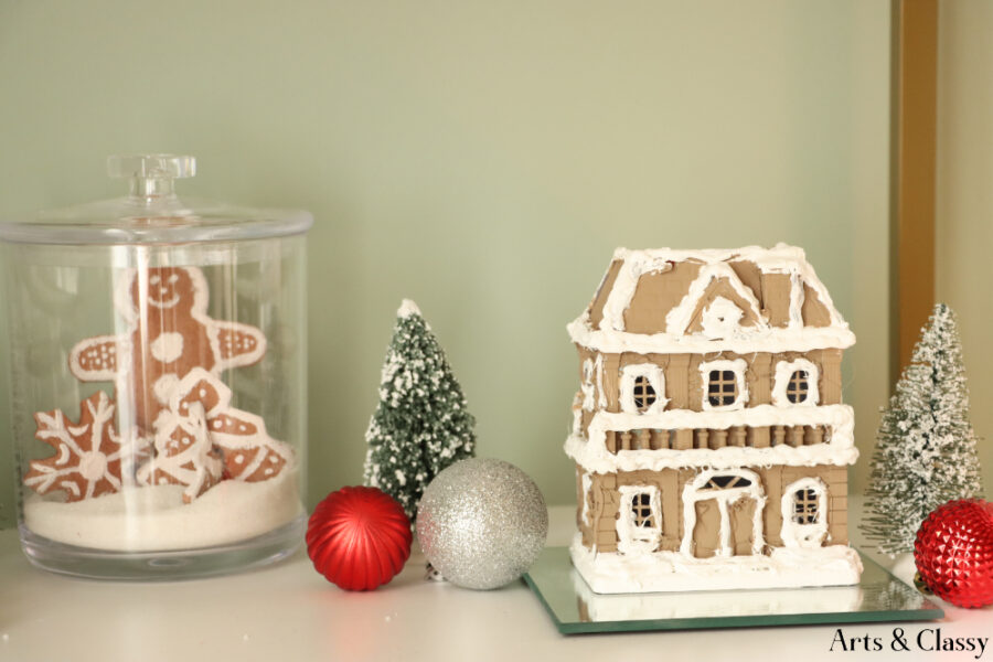Faux Gingerbread House: A Dollar Tree Budget-Friendly DIY – Arts and Classy