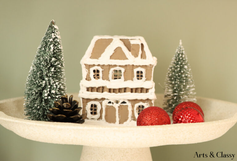 Faux Gingerbread House: A Dollar Tree Budget-Friendly DIY – Arts and Classy